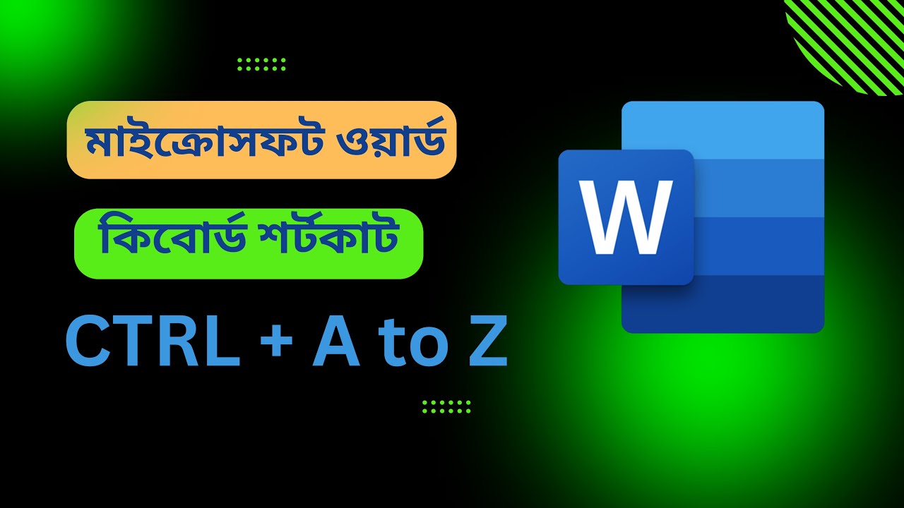 Microsoft Word Keyboard Shortcuts Bangla Tutorial ,Ctrl +A to Z ...