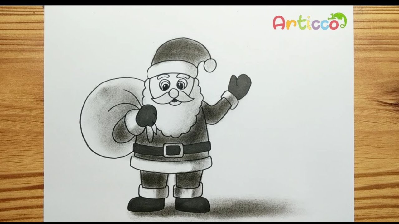 HOW TO DRAW EASY REALISTIC SANTA CLAUS - YouTube