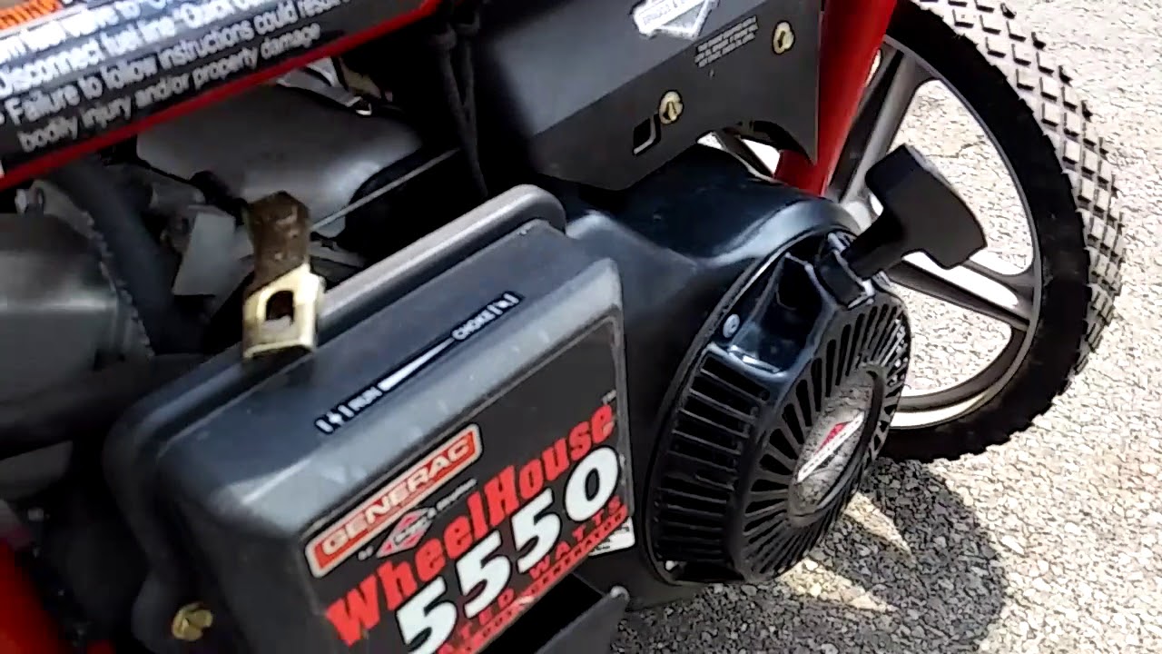 GovDeals: Generac Wheel House 5550 Heavy Duty Generator - YouTube