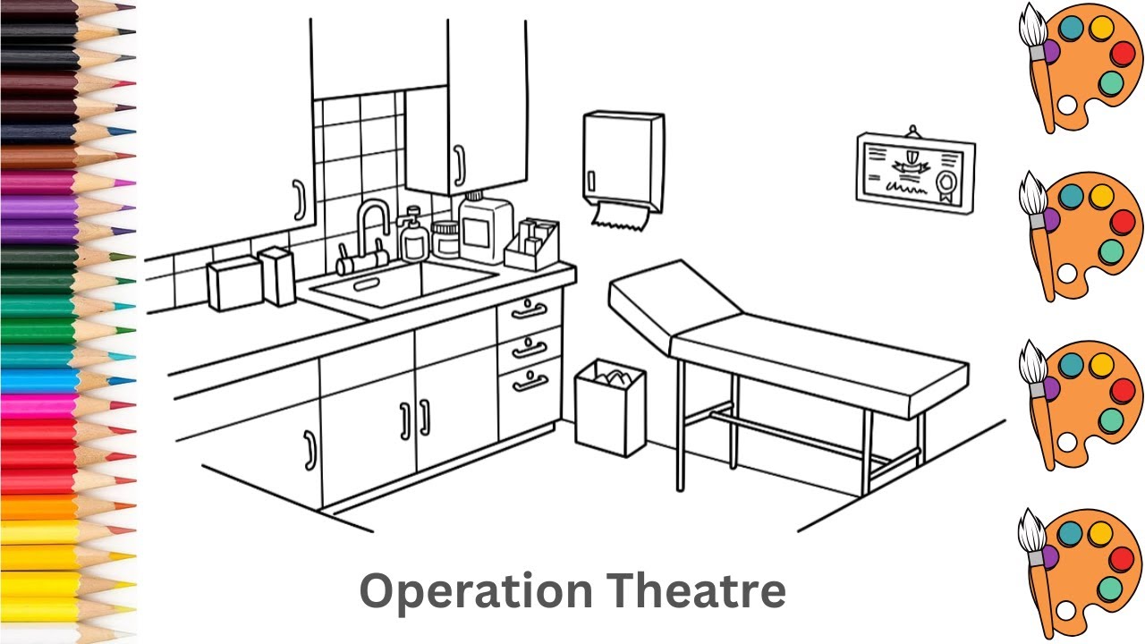 Operation Theatre - Sketch Art and Paint | Step by step tutorial ...