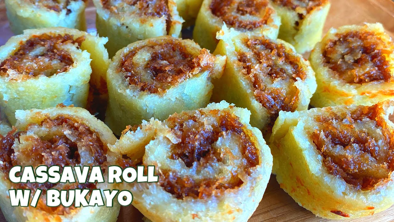 PAANO GUMAWA NG CASSAVA ROLL WITH BUKAYO FILLING | YUMMY BALINGHOY ...