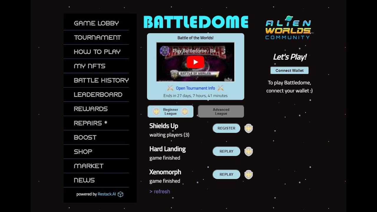 Alien Worlds - Battledome Live Tournament - YouTube