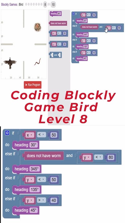 Informatika Kelas 8 - Algoritma & Pemrograman SOLUSI GAME BIRD LEVEL 8 pada #blockly - YouTube