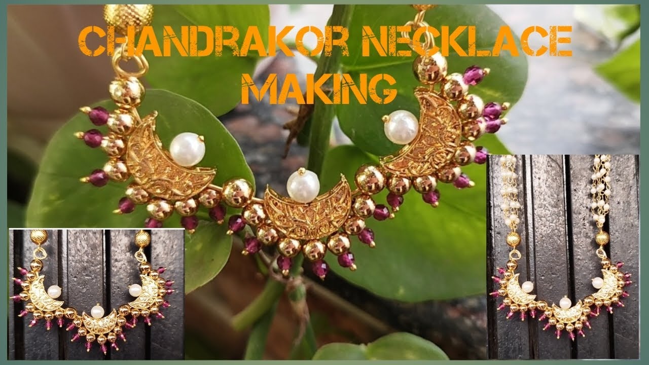 Chandrakor Necklace Making | चंद्रकोर हार कसे बनवायचे | Follow Channel ...
