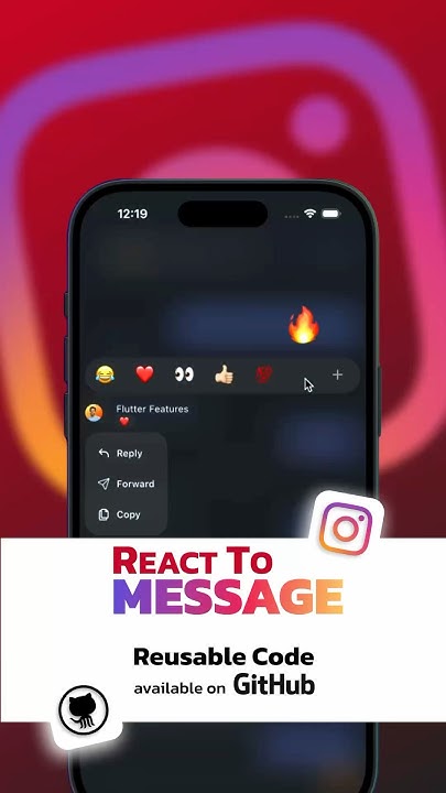Instagram: React to Message feature #app #flutter #viralshorts - YouTube