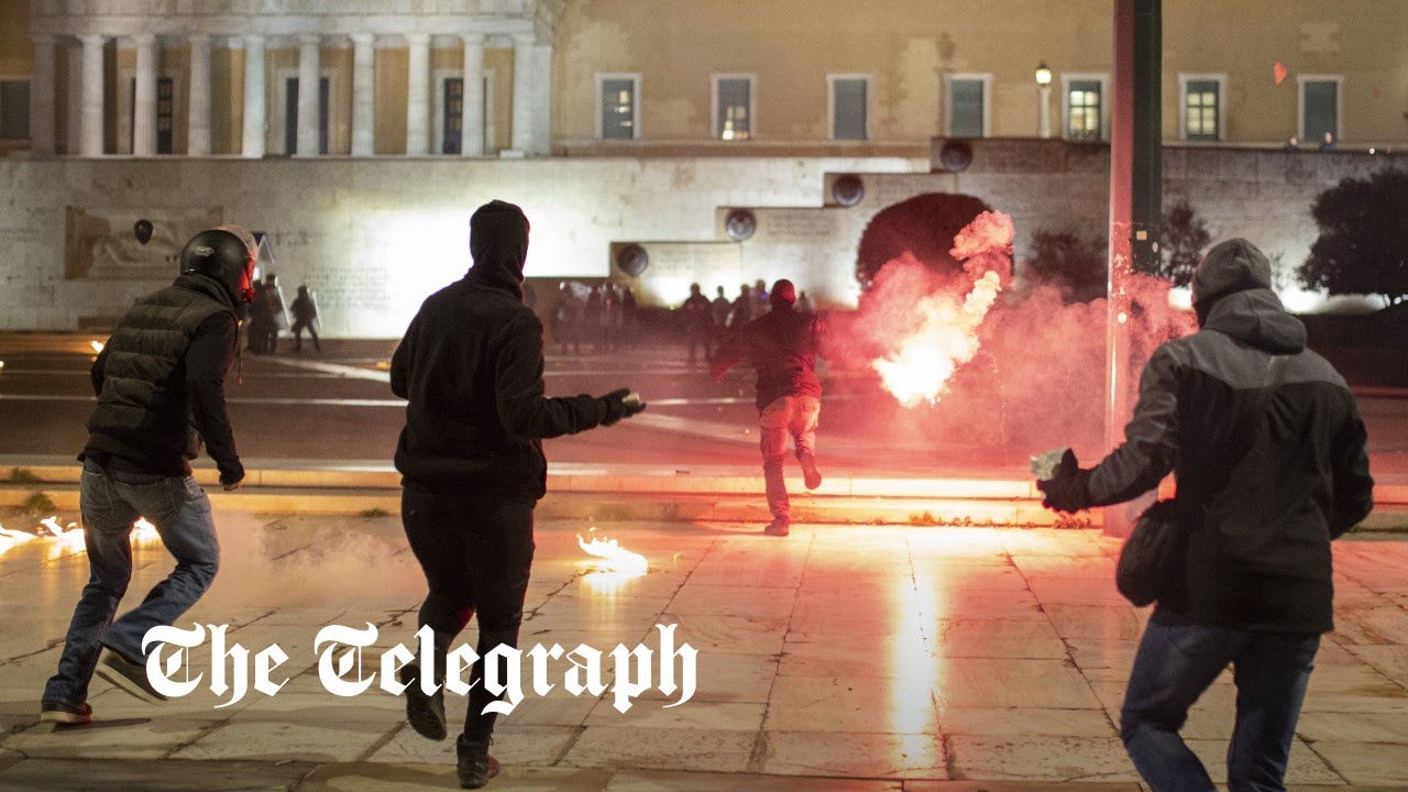 Greece train crash: Police fire tear gas to disperse protesters in ...