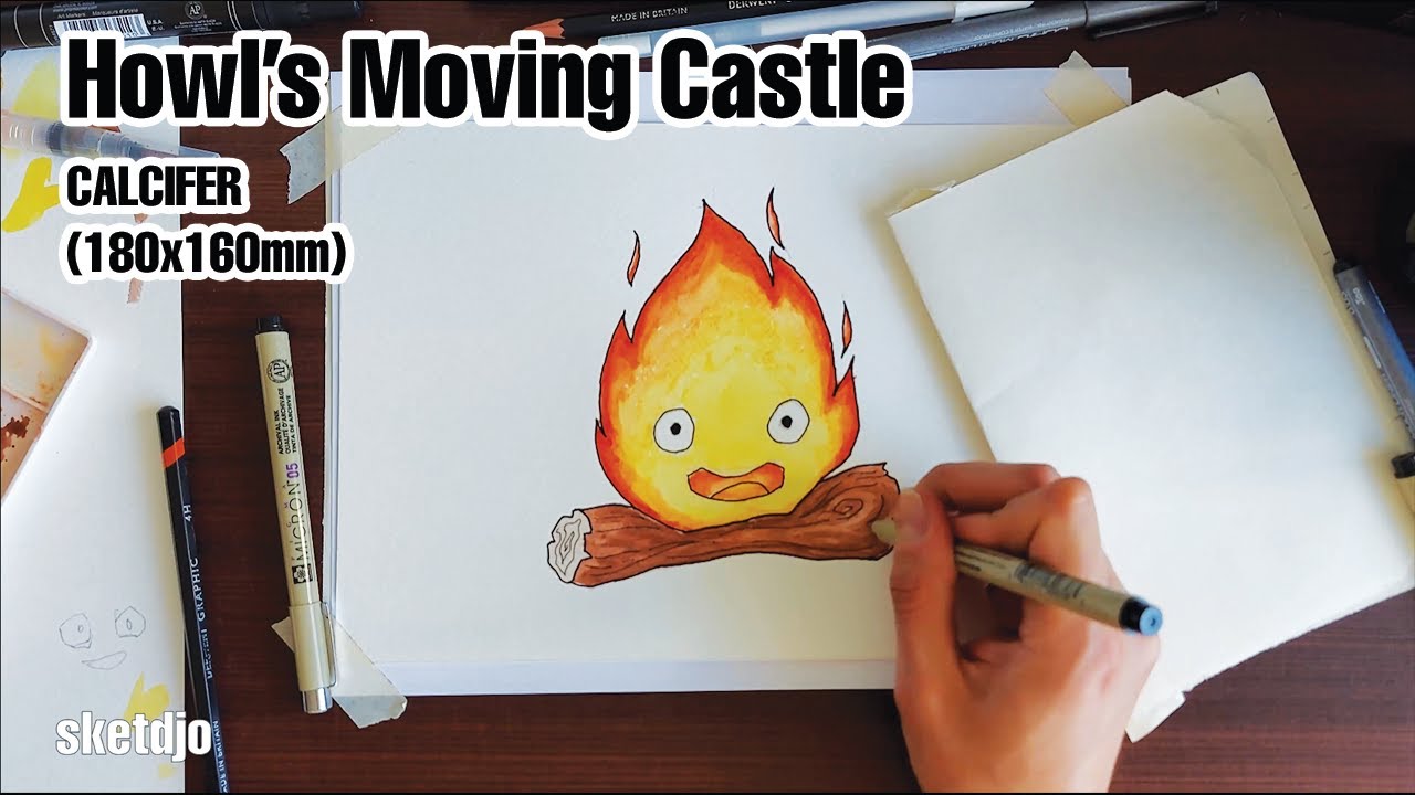 Sketching Calcifer (Howl's Moving Castle) (Based on Studio Ghibli Art ...