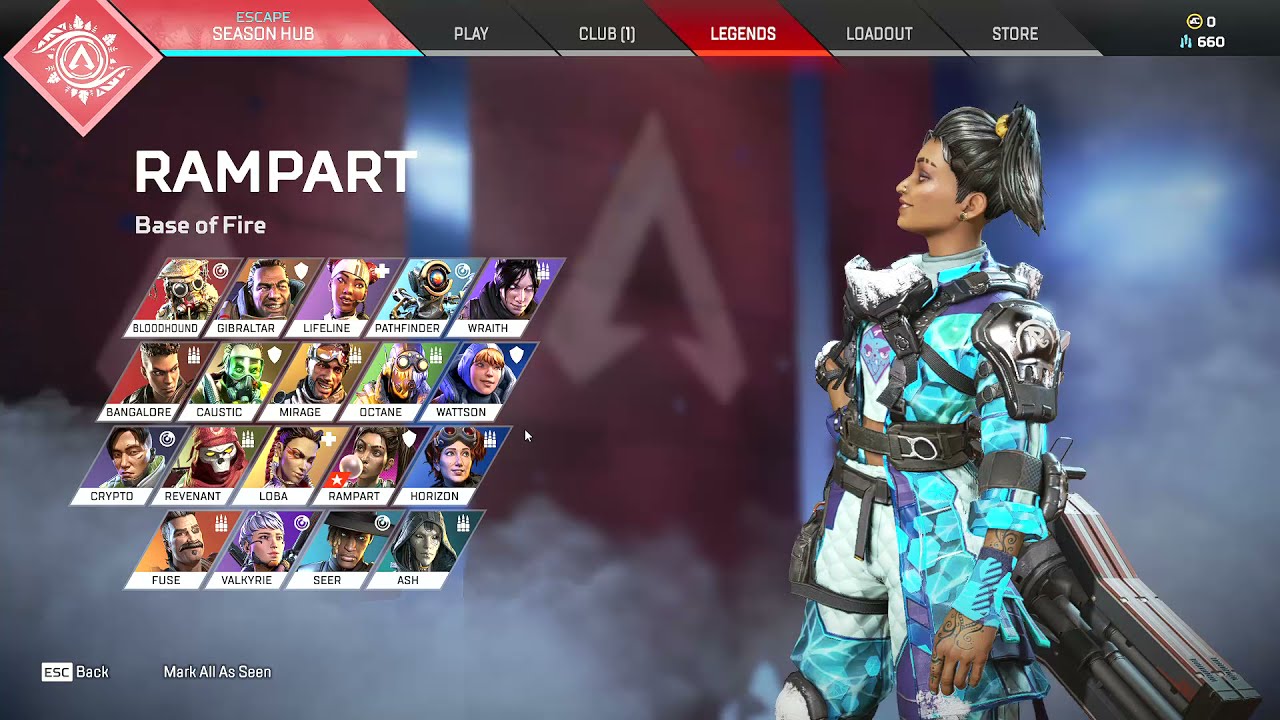 Tryhard Looking Rampart Banner With The DEEP FREEZE skin - apex legends ...