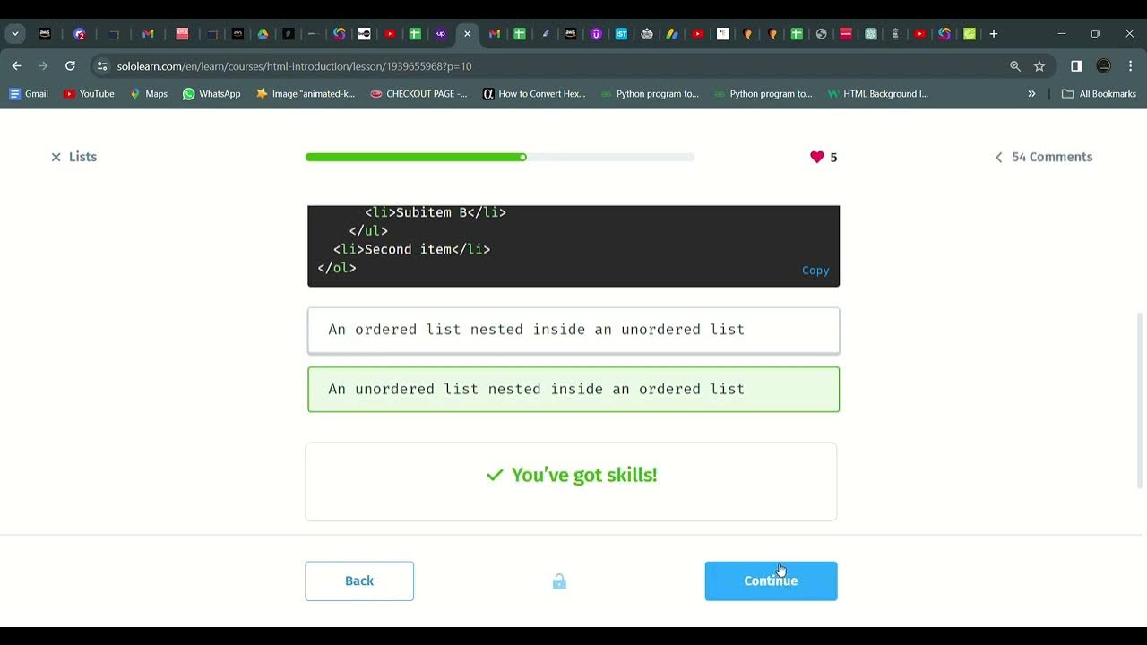14 Lists | Introduction to HTML | Sololearn - YouTube