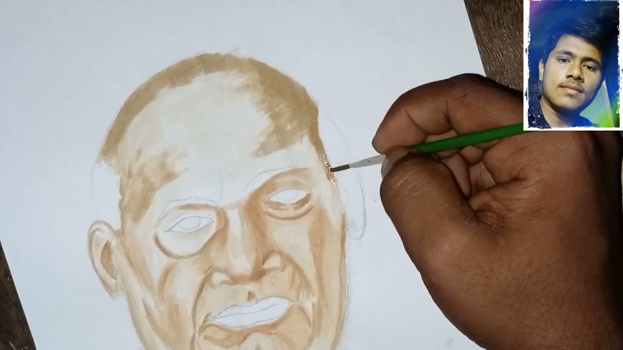 How to draw sardar vallabhai Patel | sardar vallabhai Patel watercolor ...