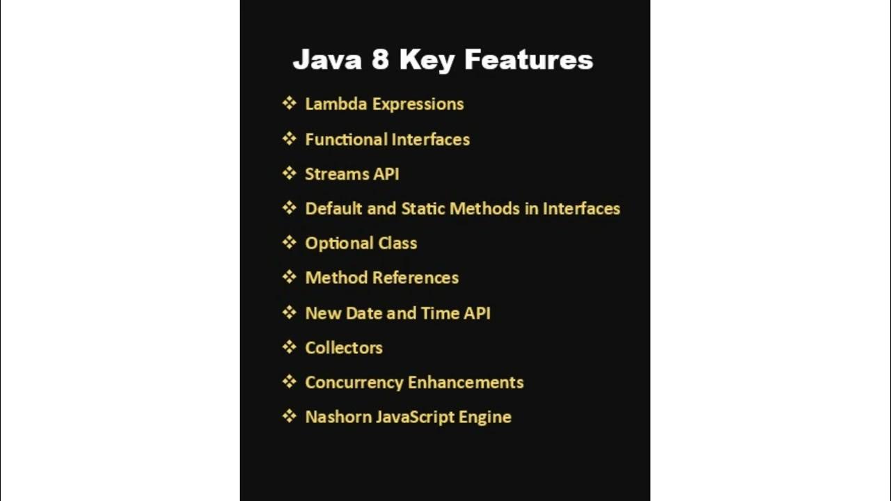Java 8 key Features #coding #javaprogramming #java8 #java #javatutorial - YouTube