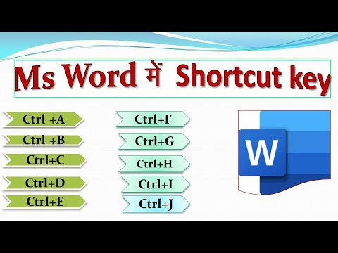 | Ms Word Me Ctrl +A Se Ctrl + J Tak Ka Shortcut Keys | - YouTube