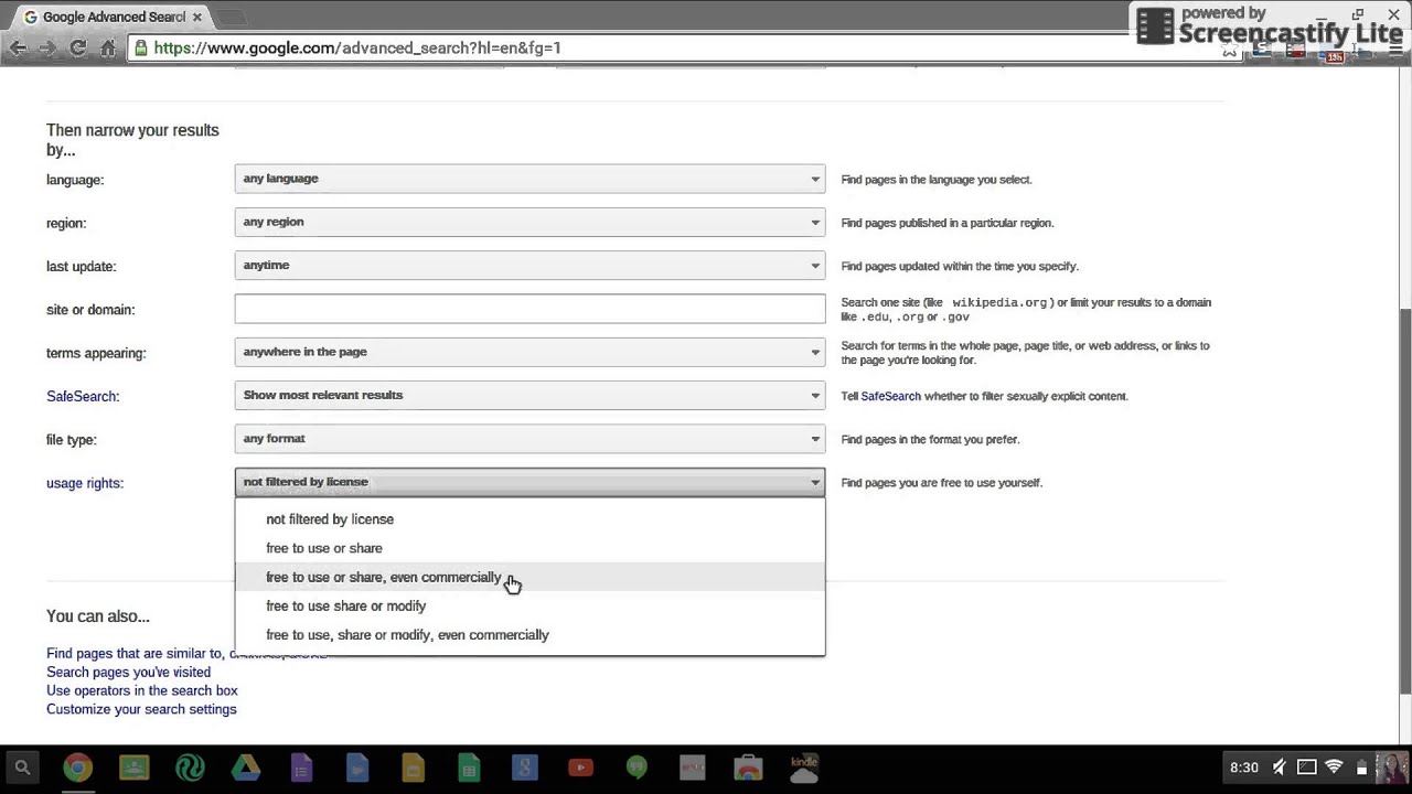 Modifying Google Search for non copyright images - YouTube