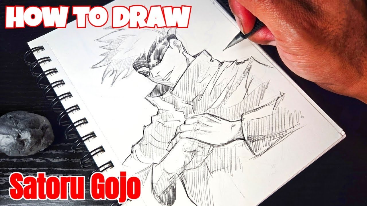 How to Draw Anime Characters in Dynamic Poses | Drawing Gojo Satoru ...