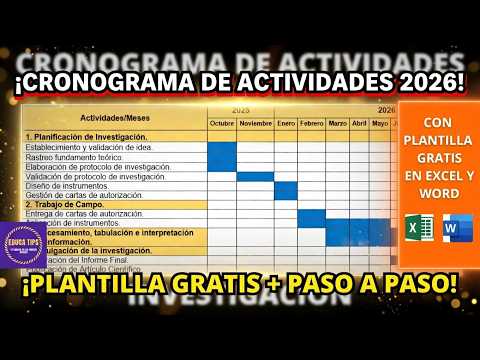 Cronograma de Actividades para Proyectos o Tesis 2026 – Paso a Paso y Plantilla disponible.