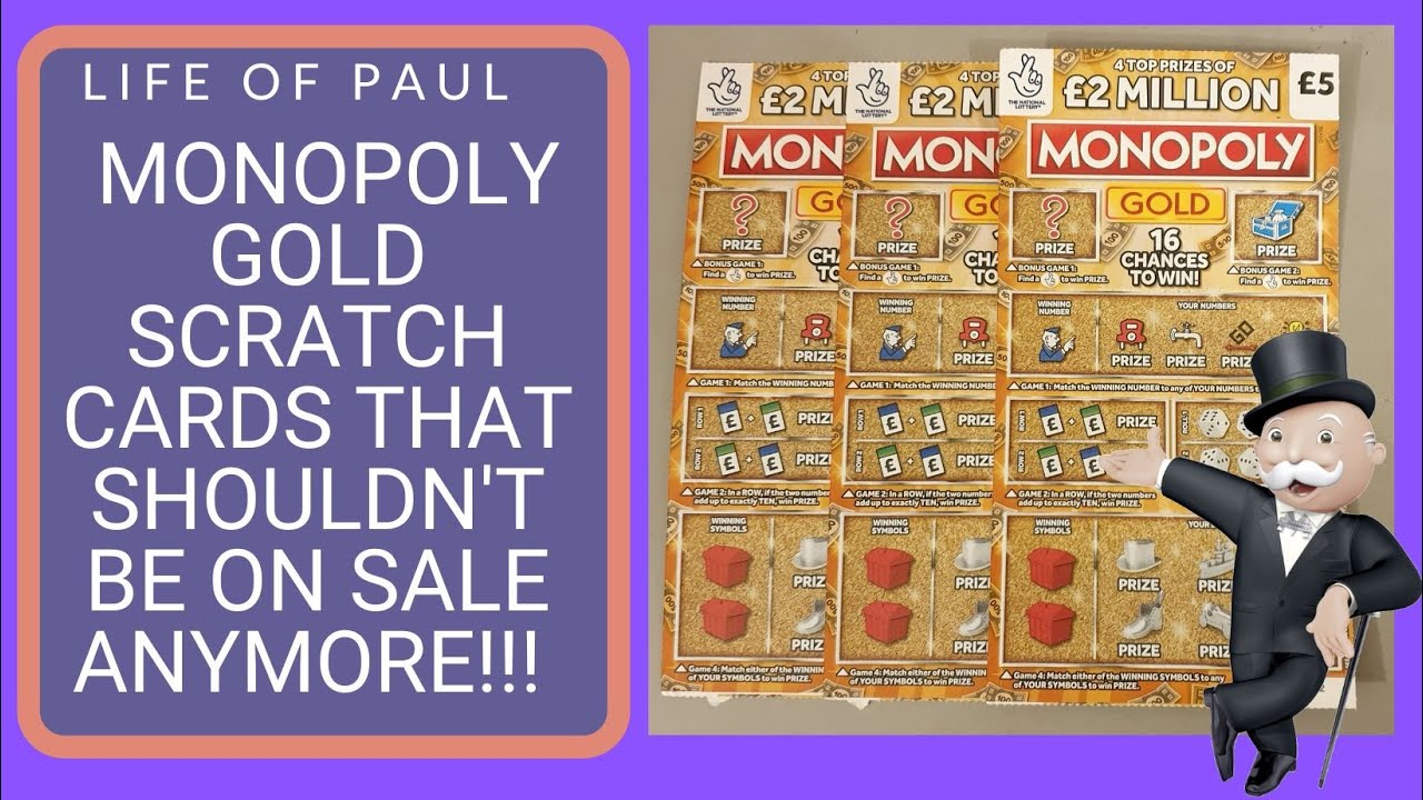£15 of scratch cards. 3 Monopoly gold scratch cards from the Lottery ...