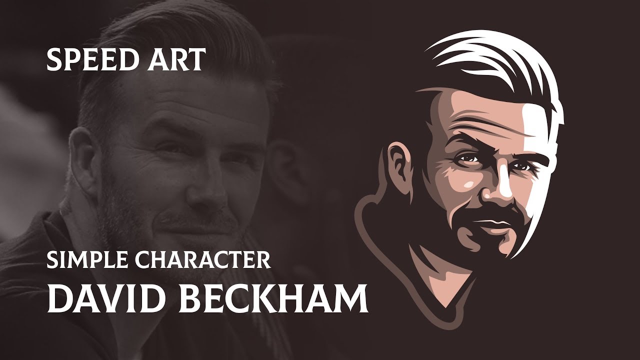Simple Character David Beckham Speed Art #vectorart - YouTube