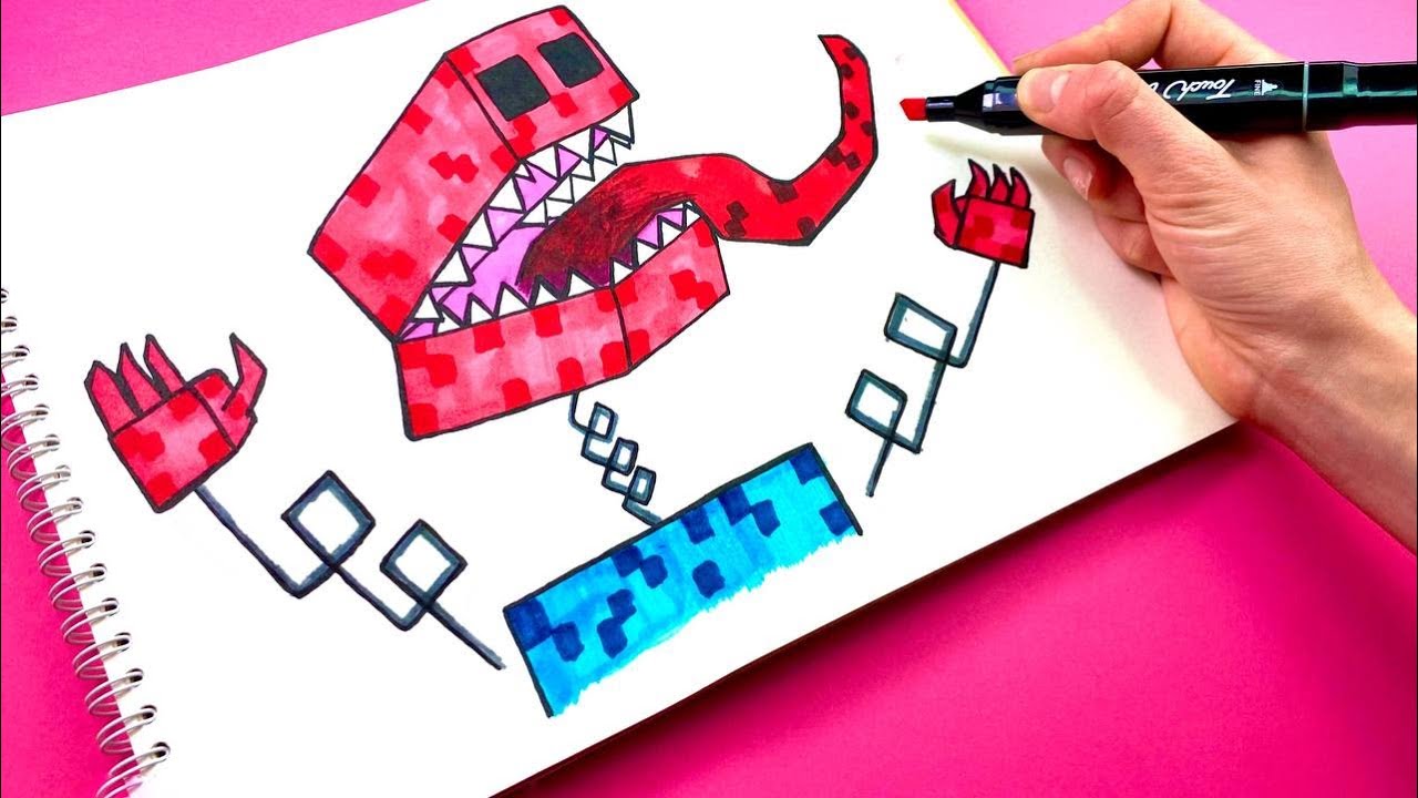 How To Draw CRAZIEST BOXY BOO from PROJECT PLAYTIME in Minecraft Style ...