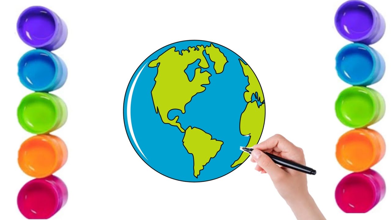 Easy trick to draw earth 🌎, how to draw earth, #easydrawing #asmr # ...