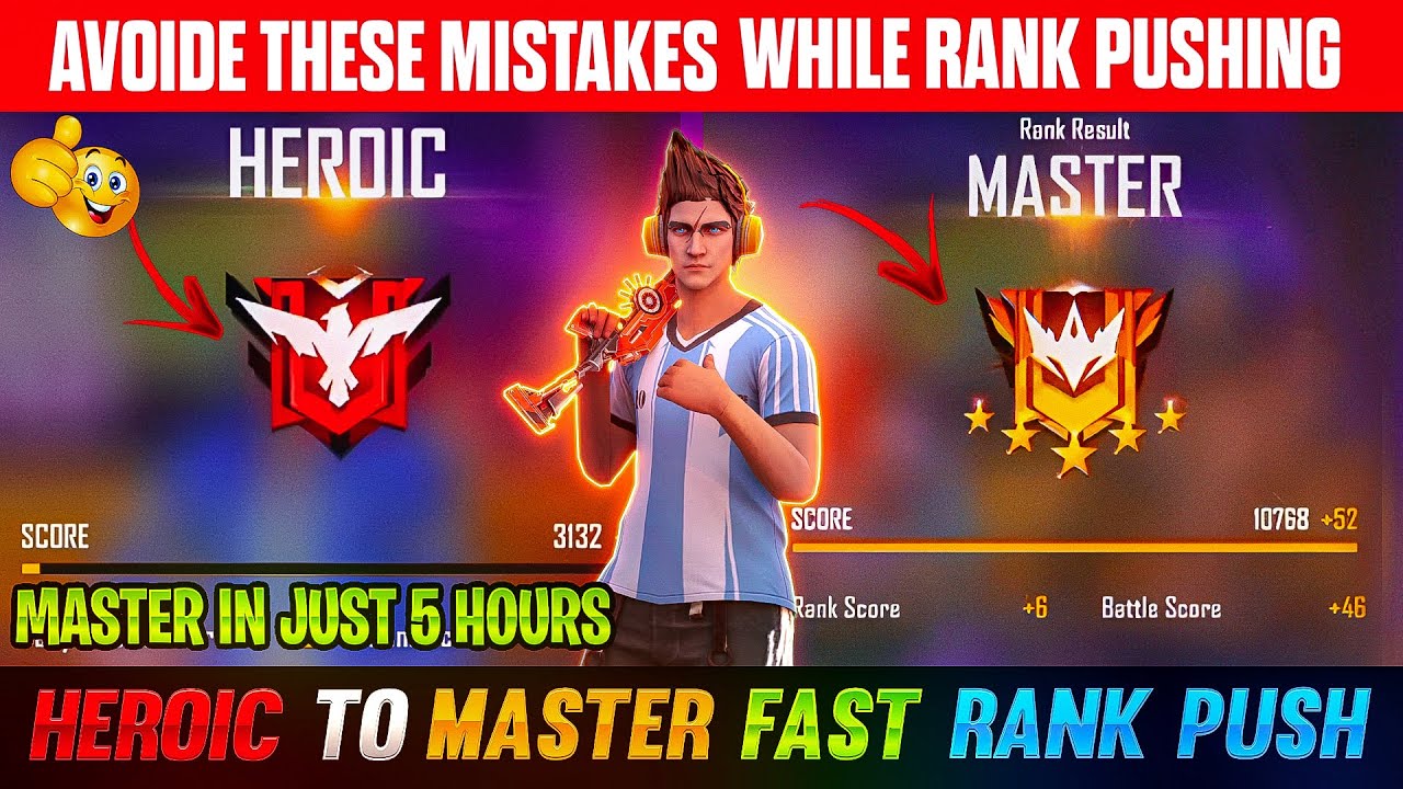 Heroic To Master Fast Rank Push In 5 Hours || How To Rank Push In Free ...