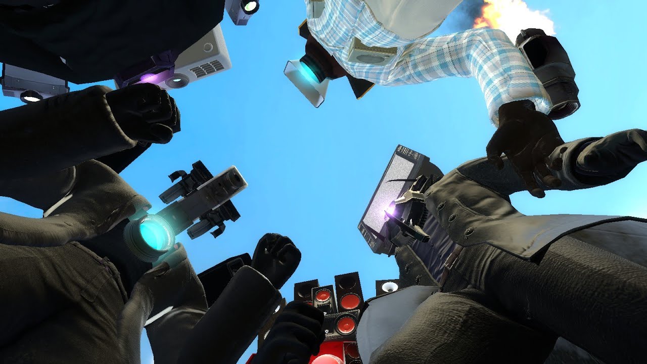 All bosses together - TVMAN/PROJECTORMAN/SPEAKERMAN/CAMERAMAN/SIRENAMAN ...