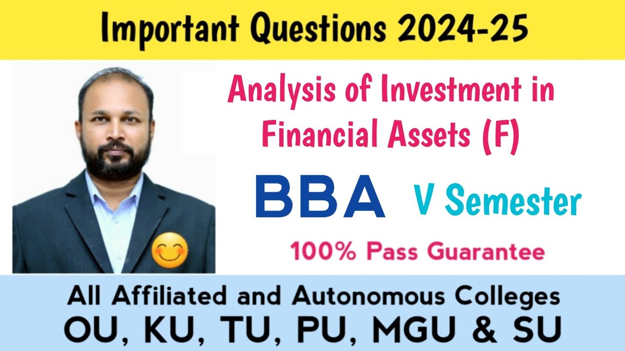 Analysis of Investment in Financial Assets Important Questions 2024 BBA ...