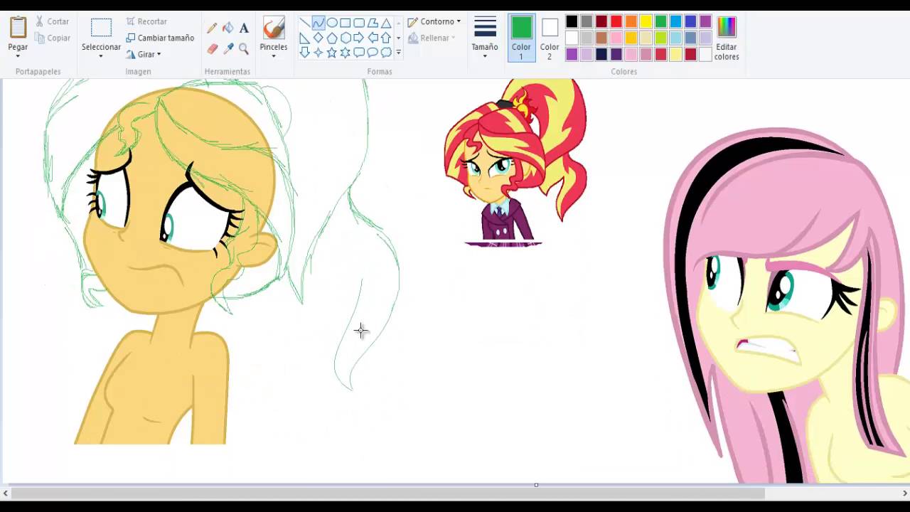 MLP Speedpaint | Sunset shimmer y fluttershy angry - YouTube