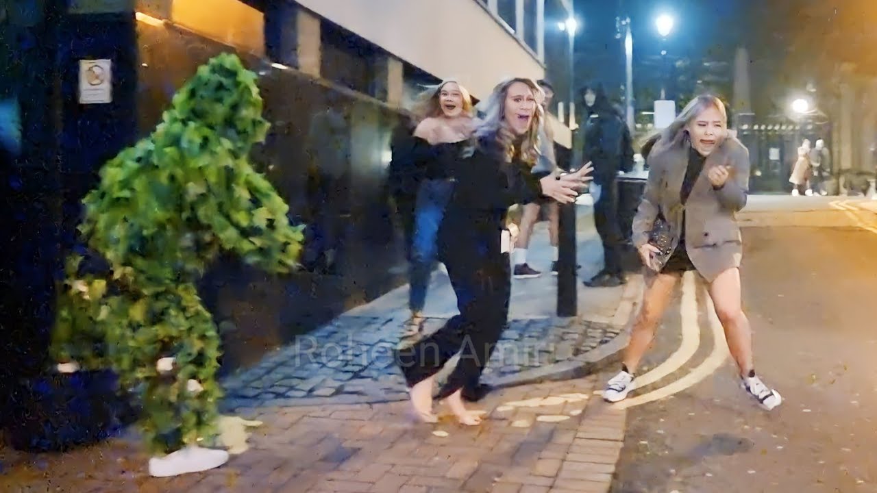 craziest Screams and jump ! Bushman Prank - YouTube