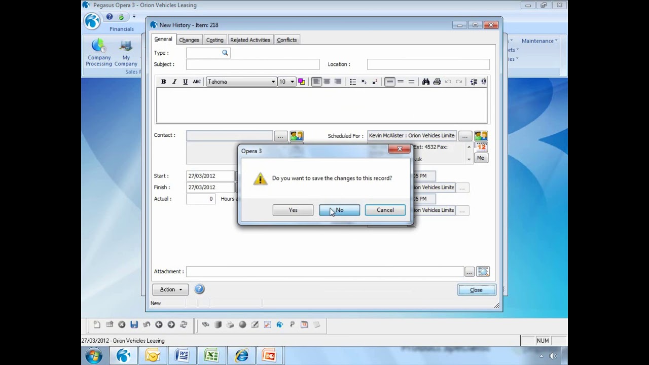 Pegasus Opera 3 CRM - YouTube