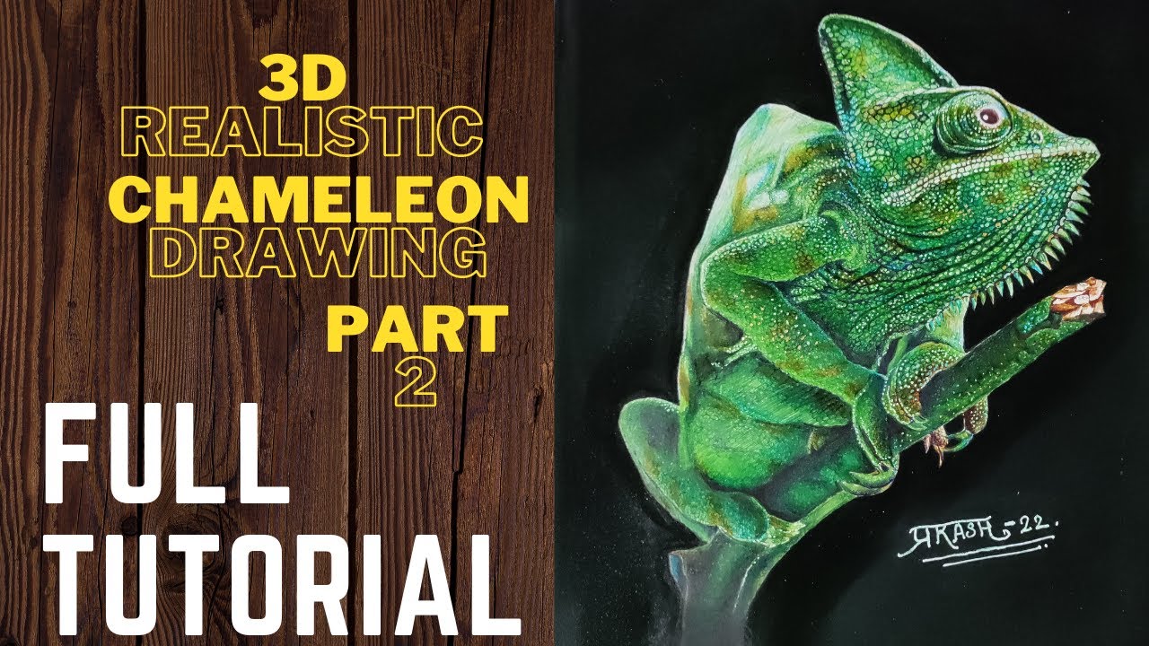 Realistic Chameleon Drawing