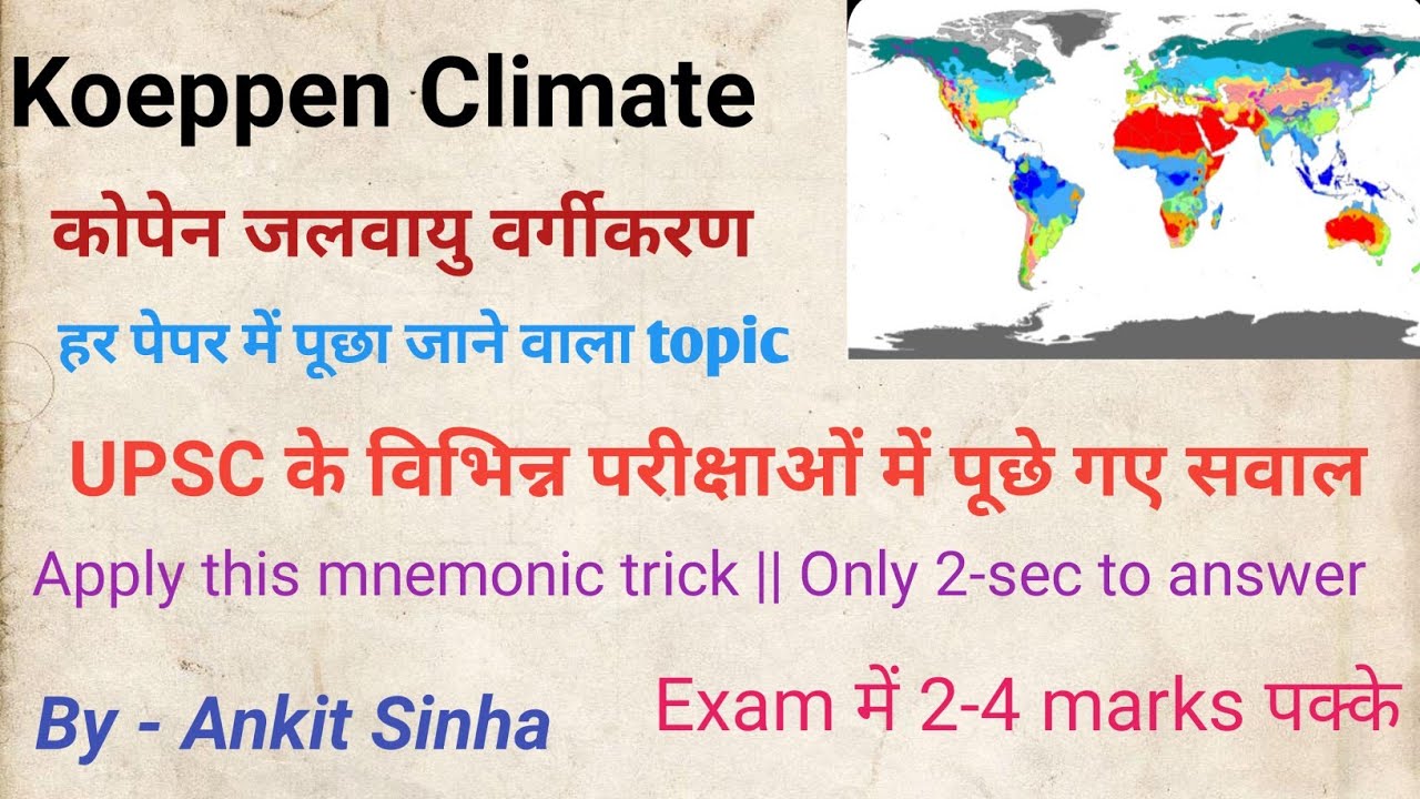Koppen Climatic Condition || UPSC PYQs || Tricks and mnemonics || # ...