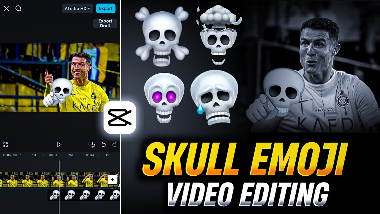 Skull Face Video Editing In Capcut | Skull Emoji Trollface Video ...