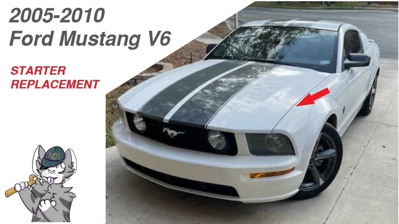 2005 - 2010 Ford Mustang V6 starter replacement - YouTube