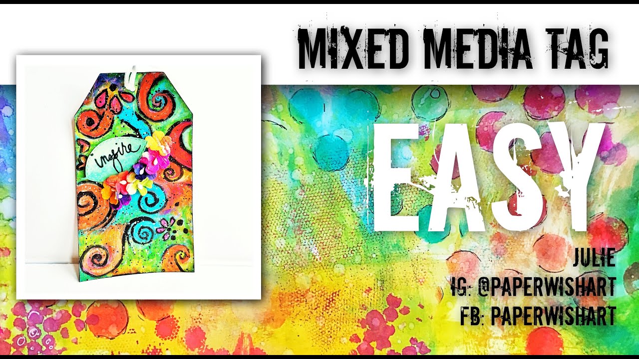 Easy Mixed Media Tag step-by-step tutorial - YouTube
