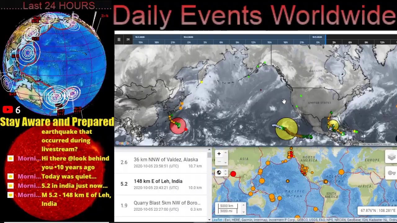 October 5, 2020 Earthquakes LIVE / World Weather / Disaster Alerts ...