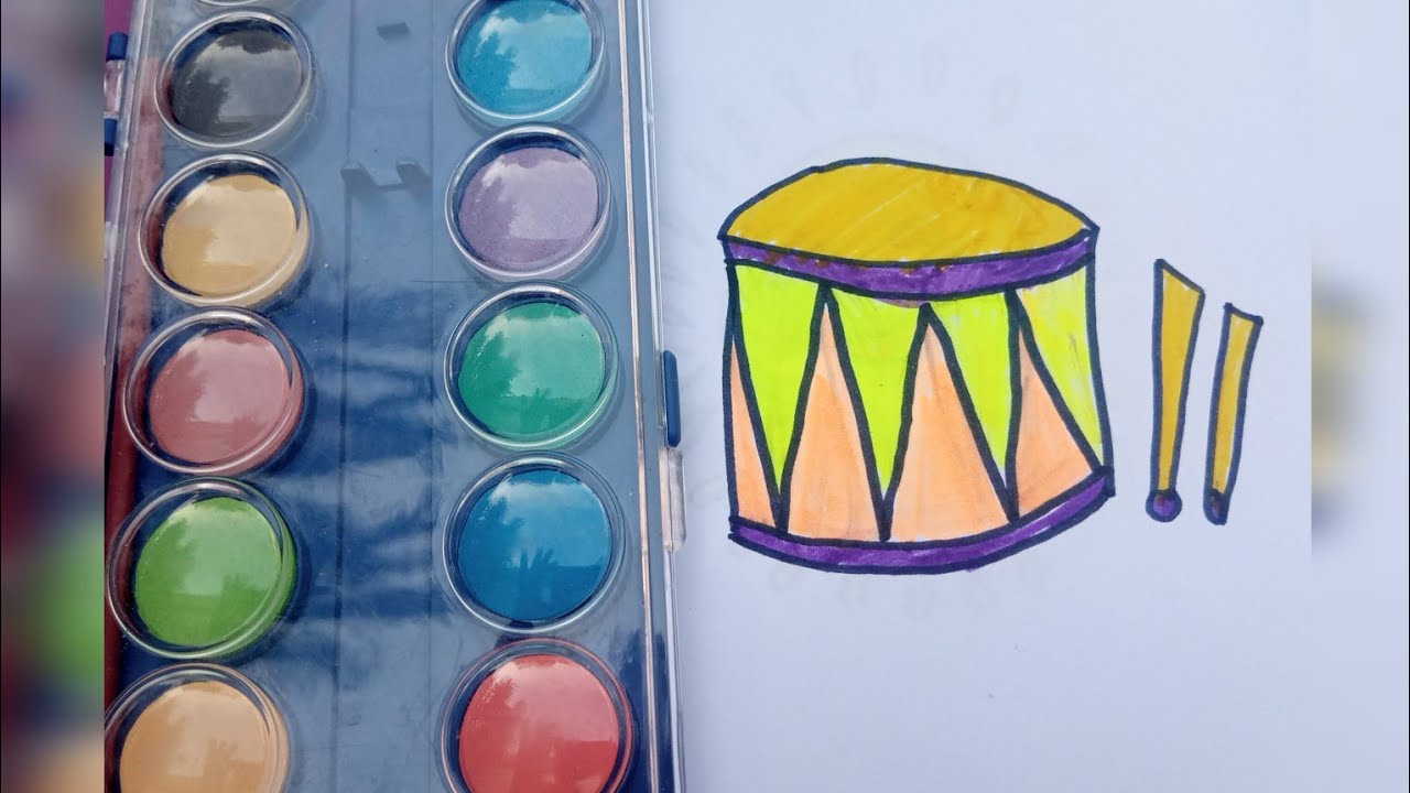 How To Draw a Drum/Easy Method To Draw a Drum/Learn How To Draw a Drum ...