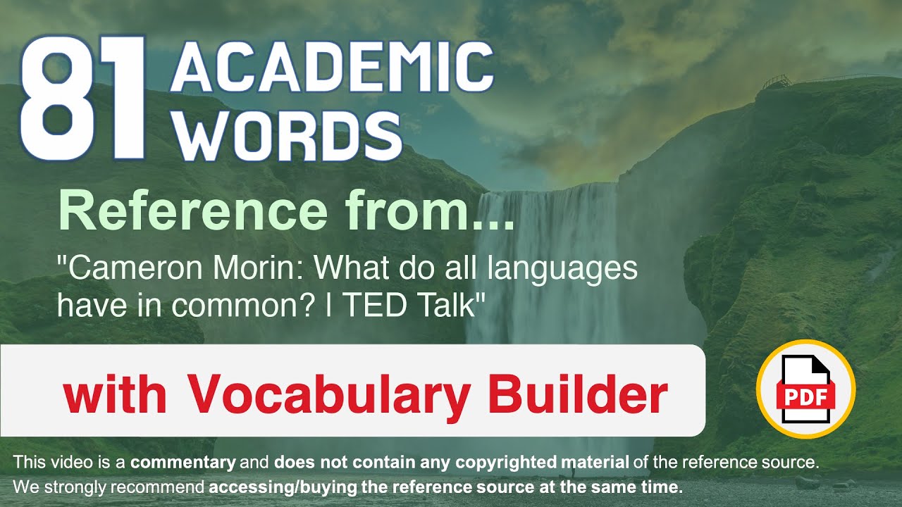 81 Academic Words Ref from "Cameron Morin: What do all languages have ...