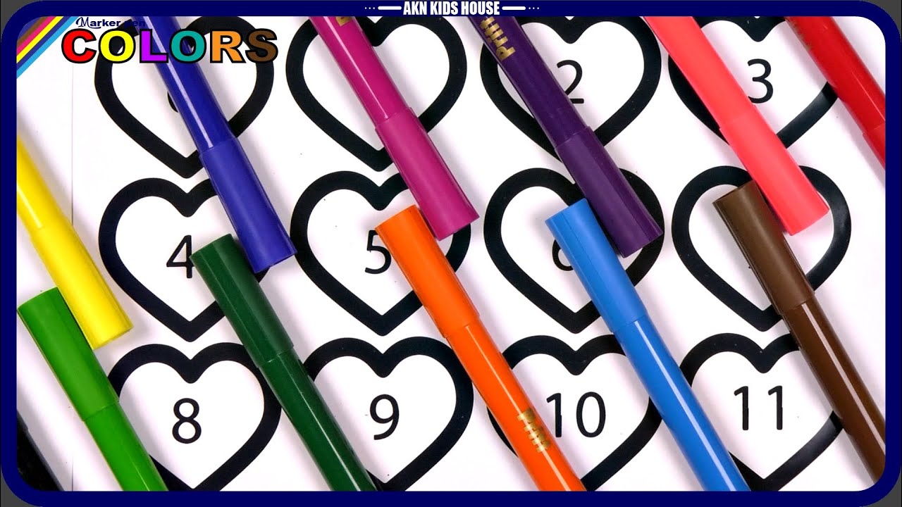Heart Coloring Page ( Glitter ) Learn Colors and Numbers for Children ...