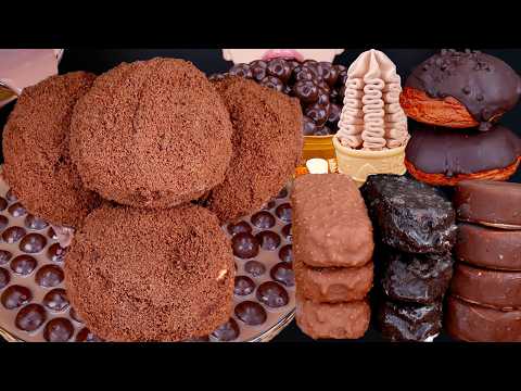 ASMR CHOCOLATE CAKE MALTESERS KITKAT ICE CREAM NUTELLA DESSERT MUKBANG 초콜릿 먹방チョコレート 咀嚼音EATING SOUNDS