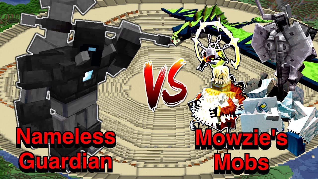Minecraft |Mobs Battle |Nameless Guardian VS Mowzie's Mobs - YouTube