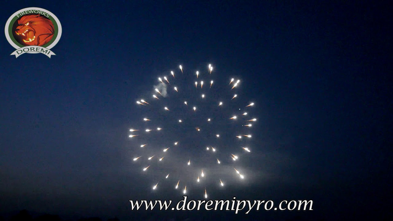 2.5 inch Display Shells Fireworks--White peony - YouTube