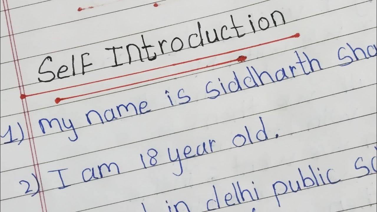 10 line self introduction in english ||essay handwriting #cameducation ...