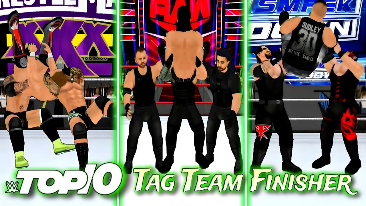WWE TOP 10 TAG TEAM FINISHERS ||WR3D 2k24|| - YouTube