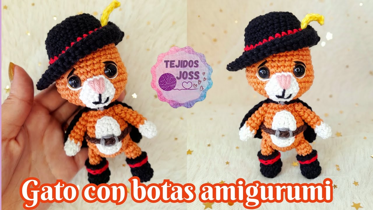 Gato con botas amigurumi | tejidos joss | - YouTube