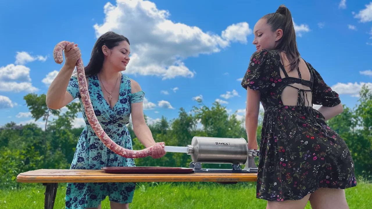 Two Girls Take on Sausage—Making the Ultimate Guys’ Favorite! - YouTube