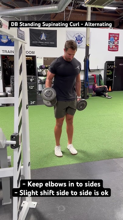 DB Standing Supinating Curl - Alternating - YouTube