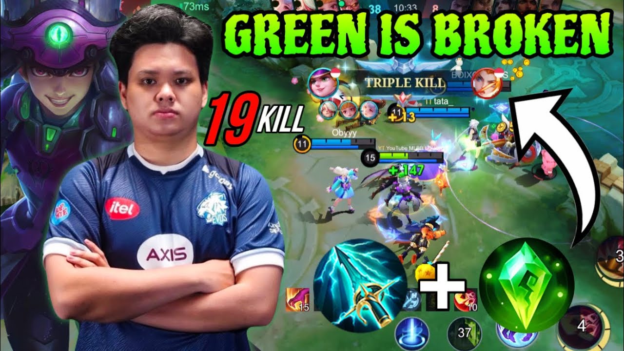 19 KILL!! GREEN BUILD IS BROKEN!! THANKS EVOS ALBERT NEW JUNGLER EVOS ...