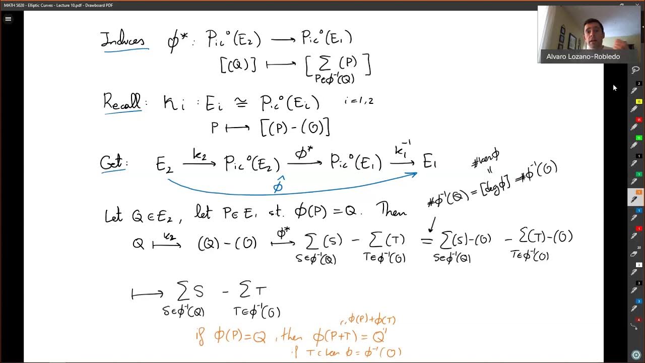 Elliptic Curves - Lecture 10c - The dual isogeny - YouTube