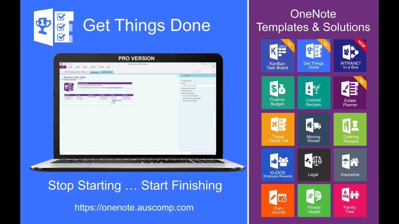 Auscomp Get Things Done (GTD) for OneNote - YouTube