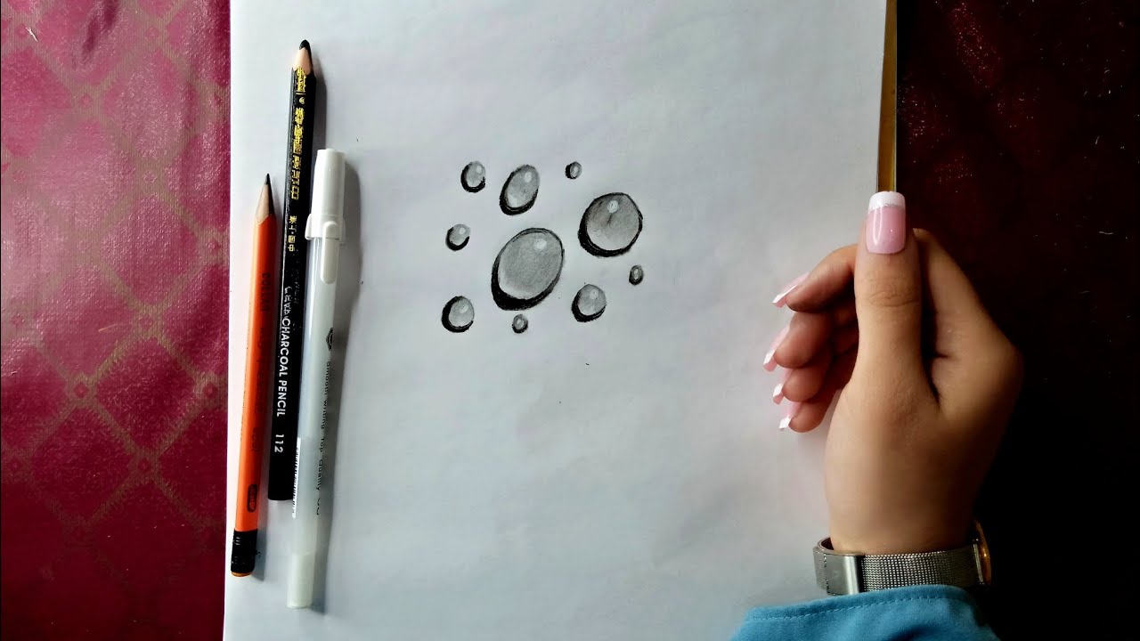 Realistic water drops | easy to draw |#art #drawing #artist #sketch ...